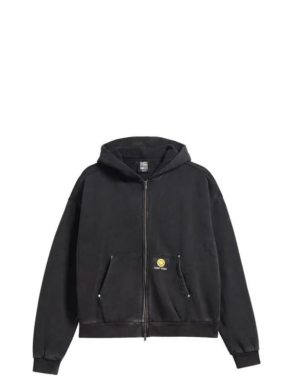 MARKET Smiley Core Zip-up Hoodie - Black