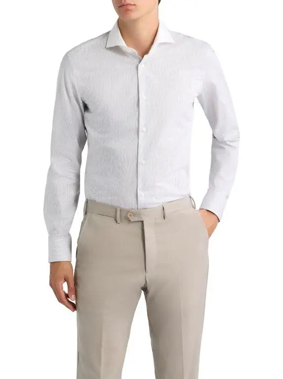 BOSS Hank Trim Fit Cotton Button Shirt - Black