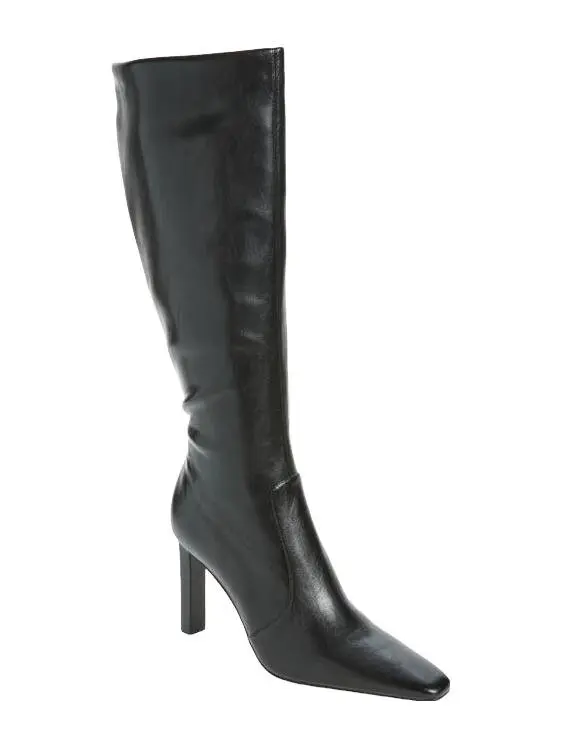 Jeffrey Campbell Spiraling Faux Leather Knee High Boot - Black