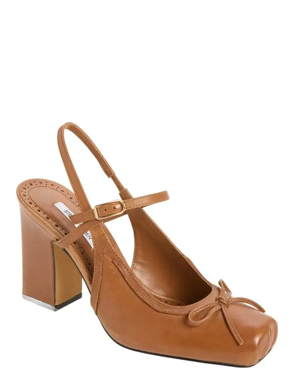 Steve Madden Elaine Slingback Pump - Cognac Leather