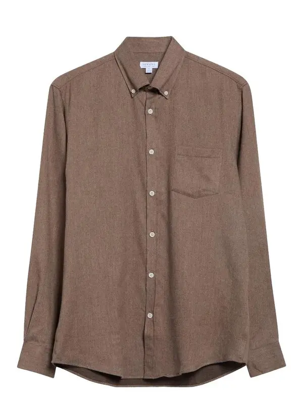Sunspel Plaid Cotton Flannel Button-down Shirt - Cedar23
