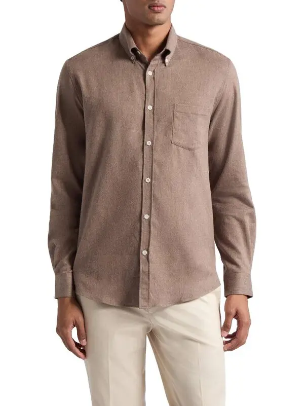 Sunspel Plaid Cotton Flannel Button-down Shirt - Cedar23