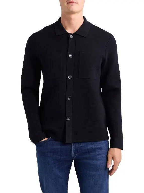 Nordstrom Merino Wool Blend Button Front Cardigan - Black