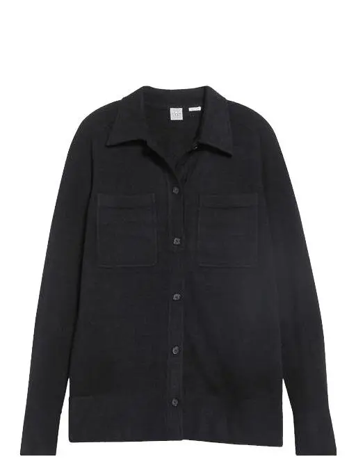 TOTEME Cashmere Button Down Knit Shirt - Black