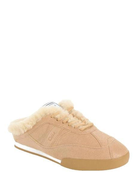 Chloé Kick Genuine Shearling Lined Sneaker Mule - Authentic Brown