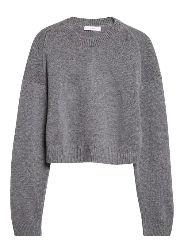 FFORME Marcela Cropped Crew Sweater - Grey