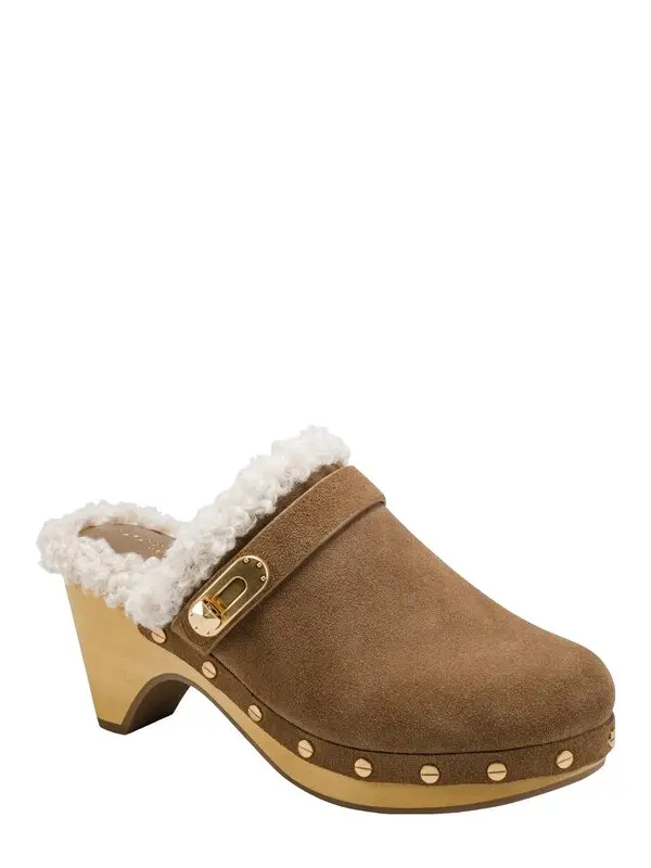 Donna Karan New York Idella Faux Shearling Clog - Cappucino