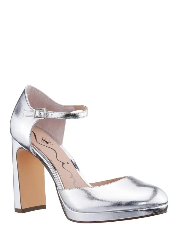 Nina Marcie Ankle Strap Pump - Silver