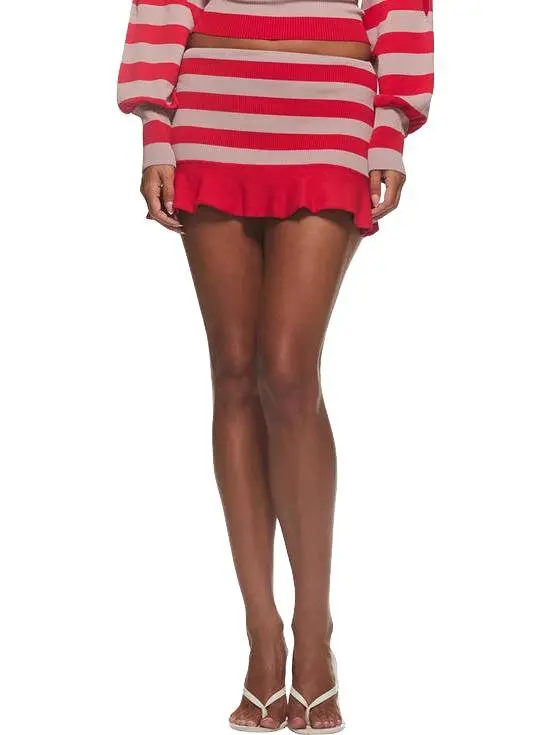 I.AM.GIA Juniper Striped Miniskirt - Red And Mushroom