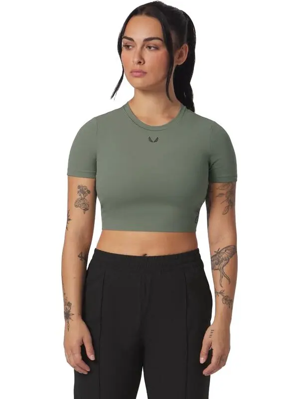 ASRV Lycra Cropped Tee - Sage