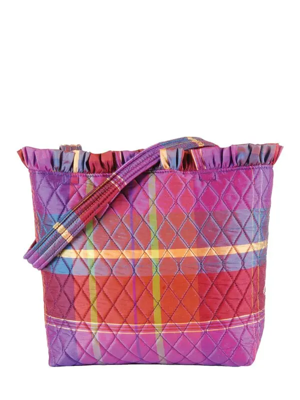 C&F HOME Loreal Silks Ruffle Tote - Purple
