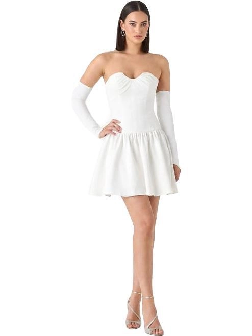LARA NEW YORK Beaded Faux-wrap V-neck Bridal Gown - Ivory
