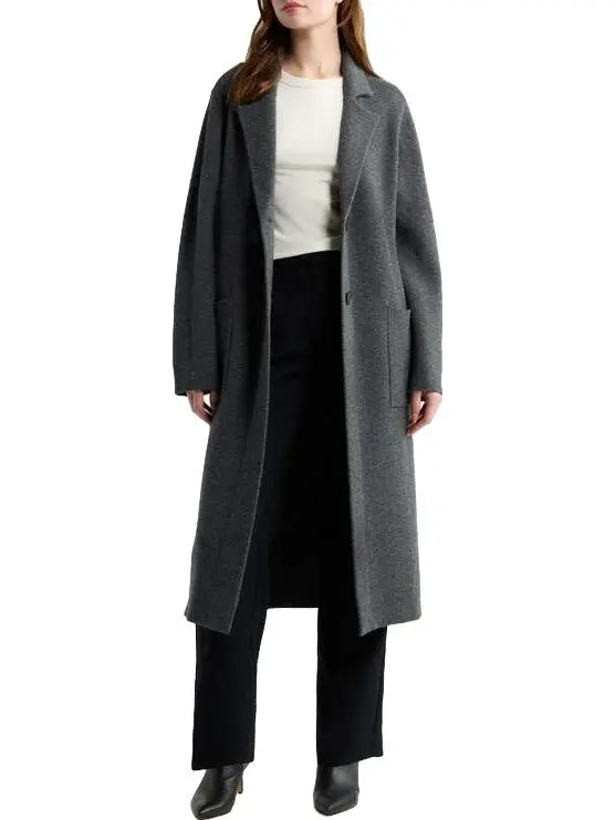Fleurette Cody Wool & Cashmere Sweater Coat - Charcoal