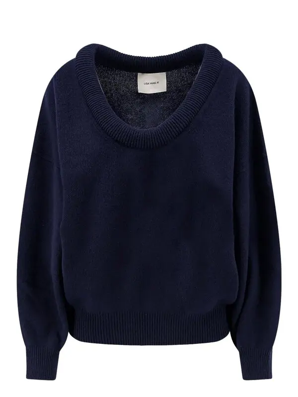 LISA YANG Doria Sweater With Wide Neckline - Blue