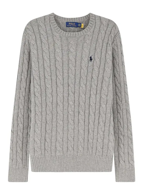 Polo Ralph Lauren Cotton Sweater With Cable Knit - Grey
