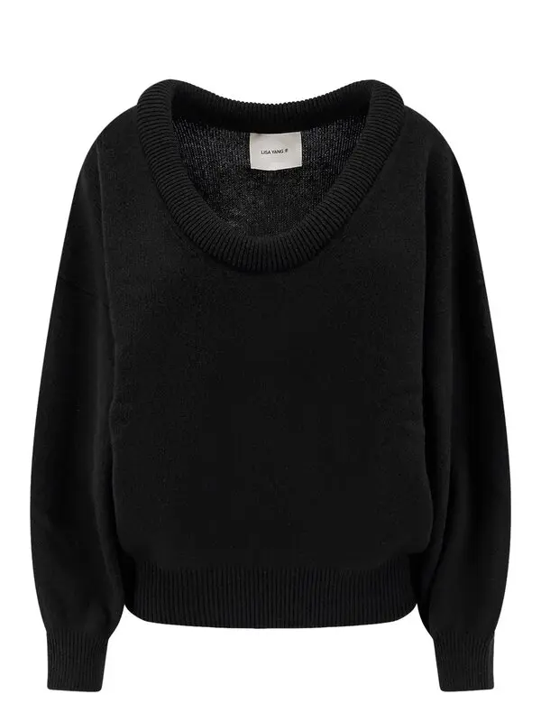 LISA YANG Doria Sweater With Wide Neckline - Black