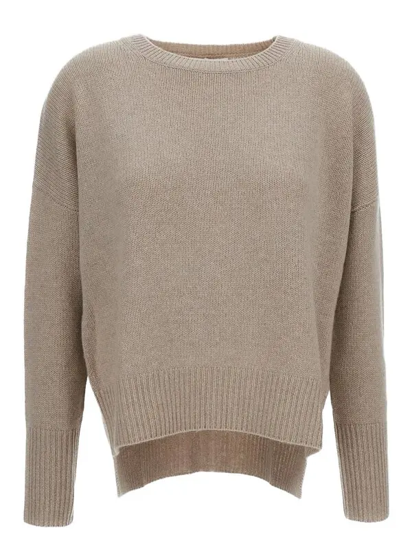 LISA YANG Mila Cashmere Sweater With Ribbed Knit - Beige