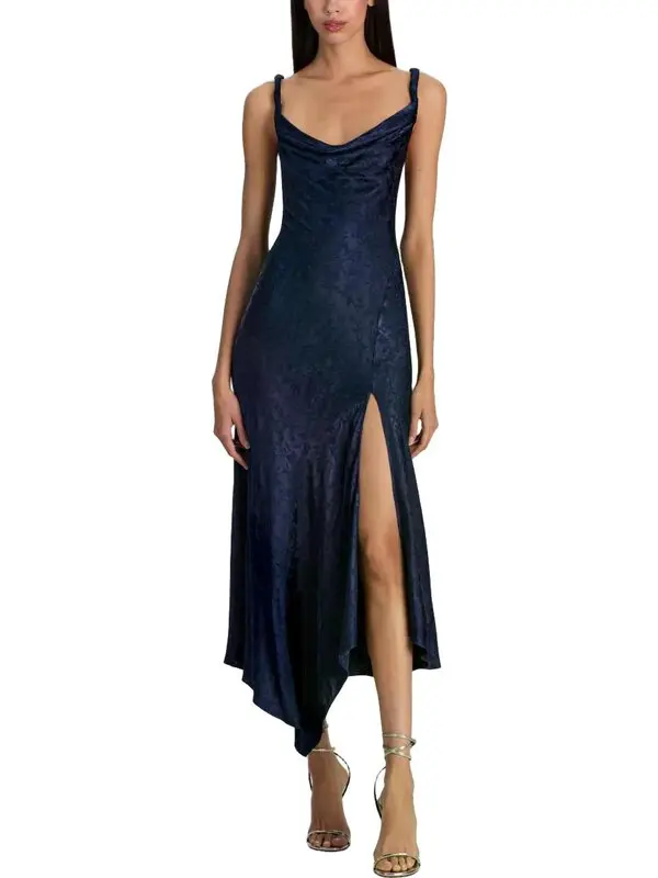 Alice + Olivia Monique Cowl-neck Midi Dress - Blue