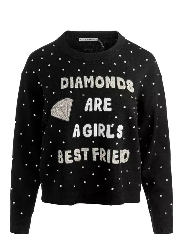 Alice + Olivia Perry Crystal-embellished Sweater - Black