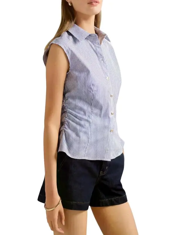 EVER NEW Nova Ruched Striped Top - Blue