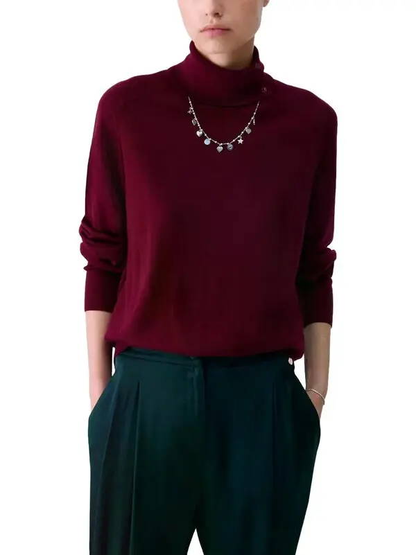 Liu Jo Wool Turtleneck With Bracelet - Red