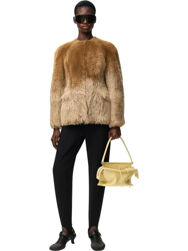 Loewe Jacket In Shearling - Camel