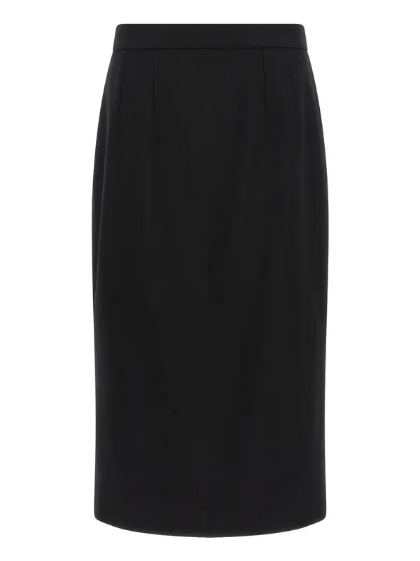 Dolce & Gabbana Stretch Wool Skirt - Black