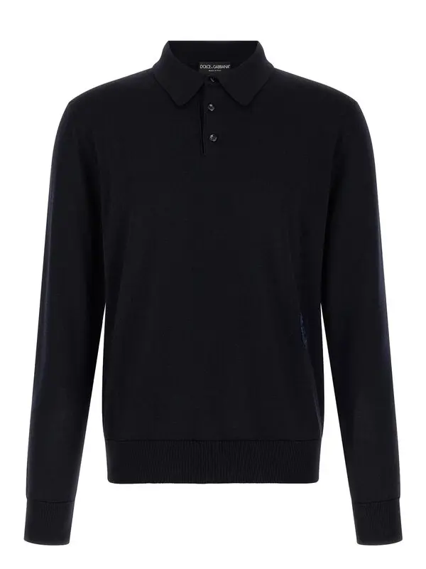 Dolce & Gabbana Virgin Wool Polo Shirt - Blue