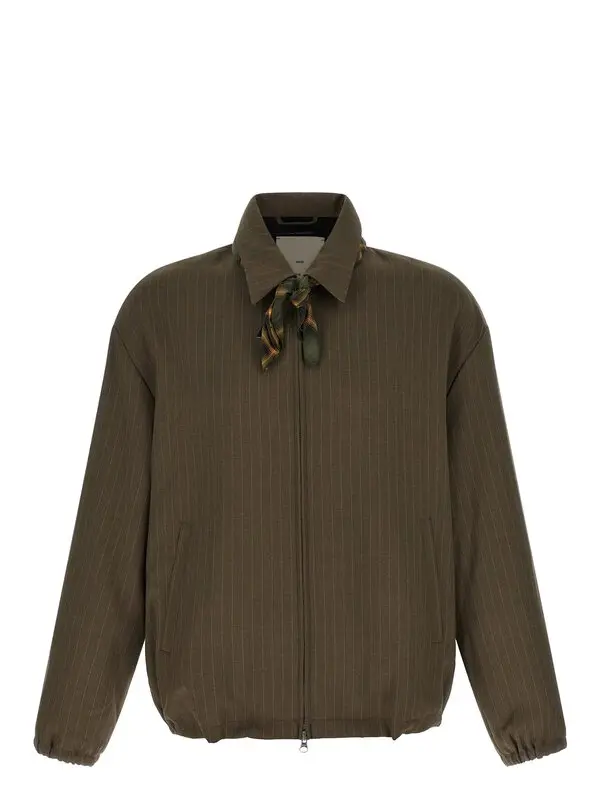 SONG FOR THE MUTE Slim Coach' Jacket - Brown