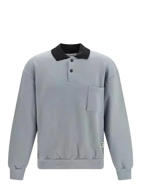 GR10K Replicated 30001 Chest-pocket Polo Sweatshirt - Grey