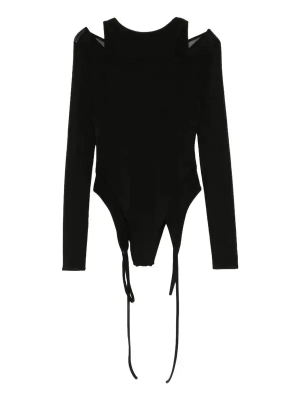 LIMI FEU Tulle Layered Bodysuit - Black