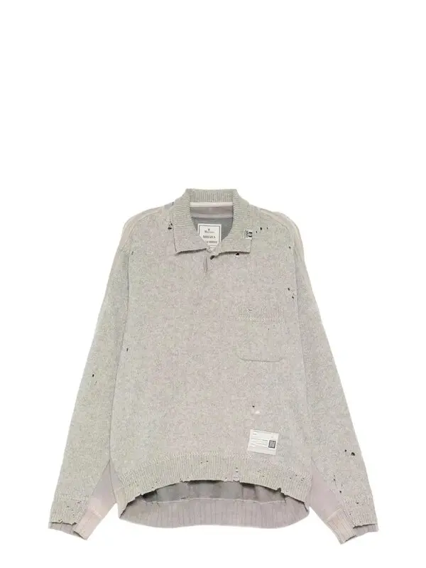 Mihara Yasuhiro Sweatshirt Combined Sweater - Grey