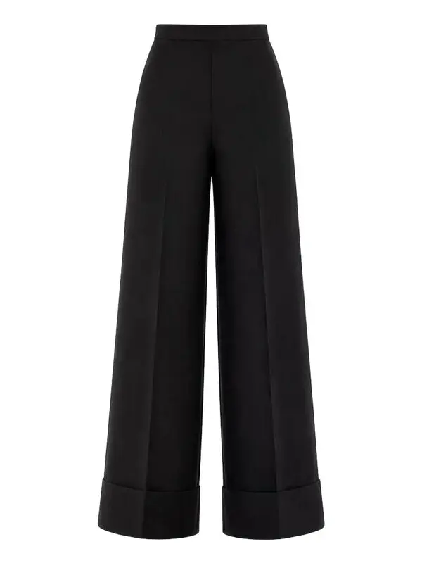 GEMY MAALOUF Pressed-crease Turned-up-cuff Trousers - Black