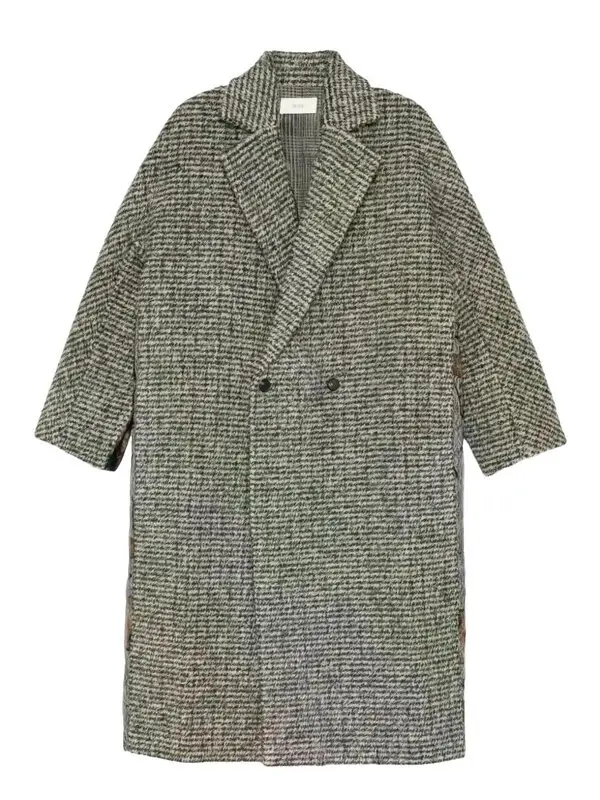 QUETSCHE Tweed Double-breasted Coat - Green