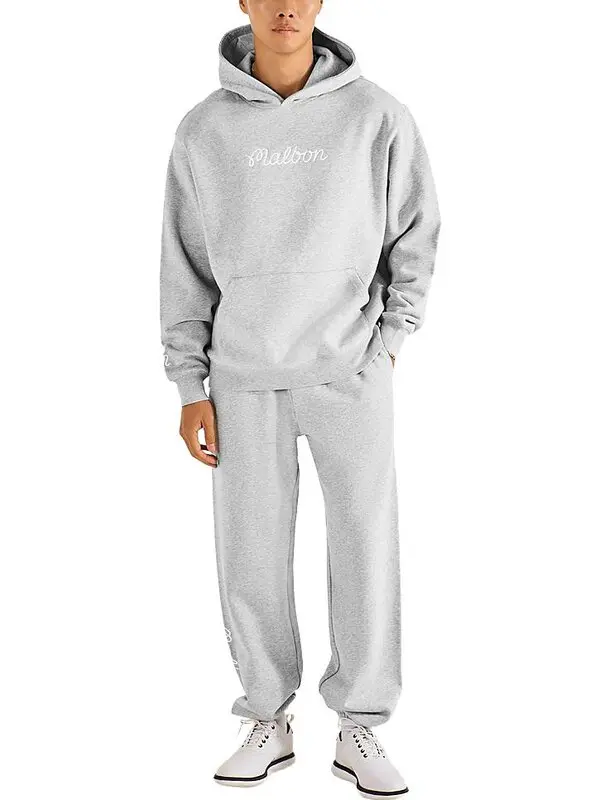 MALBON Fesque Cotton Logo Hoodie - Heather Grey