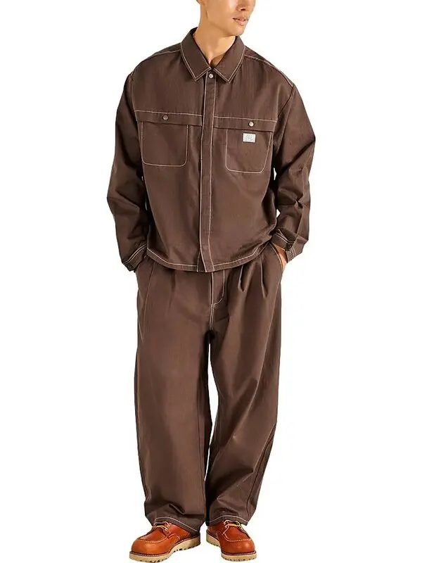 MALBON Station Cotton Relaxed Fit Pants - Carafe