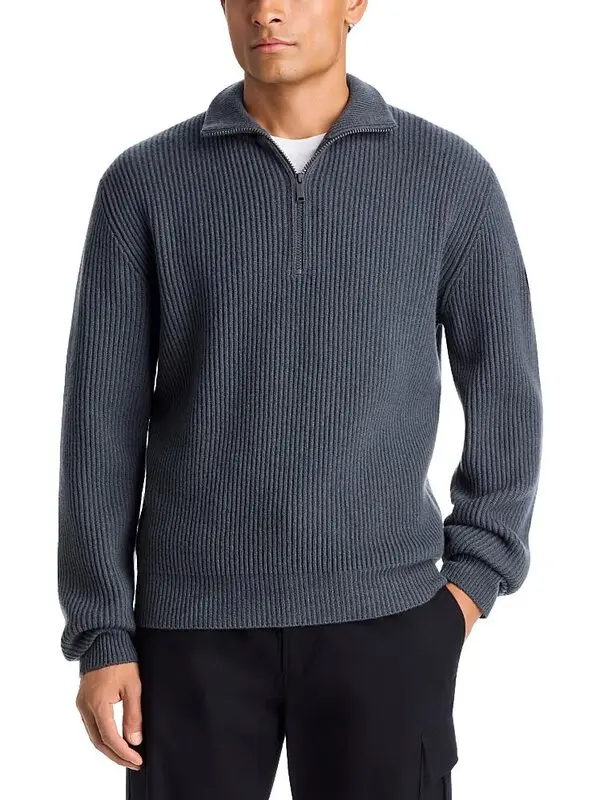 Canada Goose Mckinney Quarter Zip Knit Merino Wool Sweater - Anchor Grey