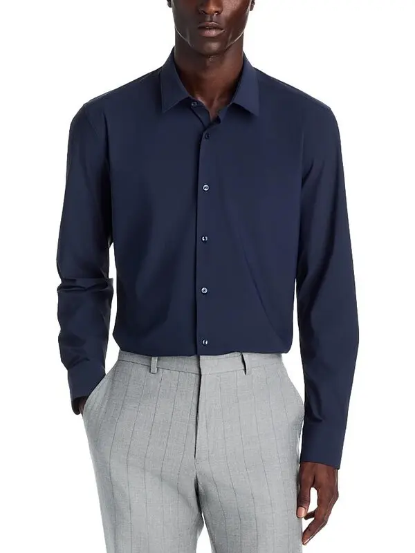 BOSS Hank Performance Slim Fit Dress Shirt - Dark Blue