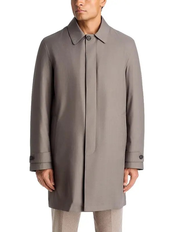 Corneliani Fly Front Raincoat With Removable Liner - Taupe