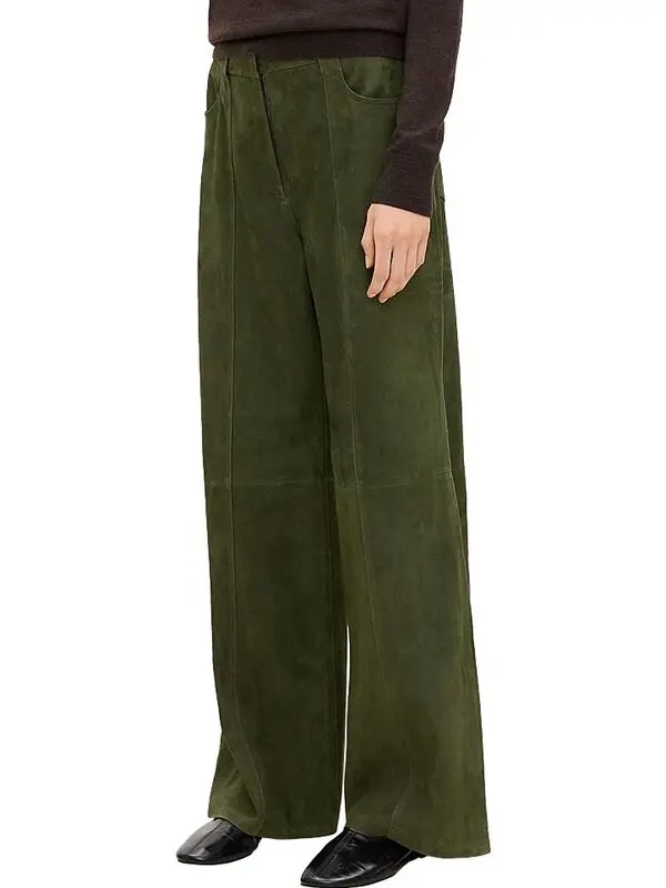 Theory High Rise Suede Wide Leg Jeans - Ivy