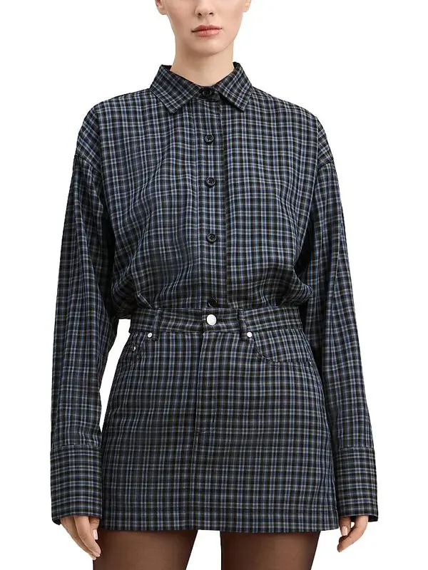 Derek Lam 10 Crosby Jacob Mini Plaid Mini Skirt - Navy/grey