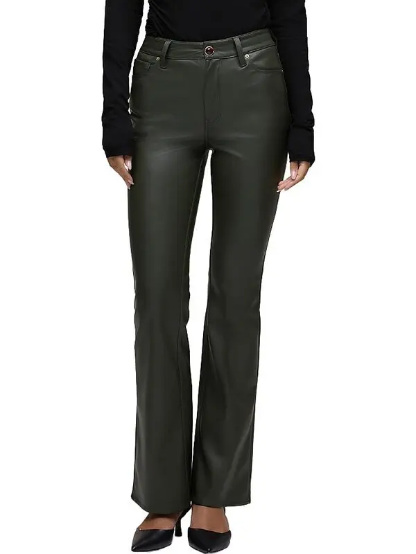 Hudson Jeans Barbara Faux Leather High Rise Bootcut Jeans In Deep Depths - Deep Depth