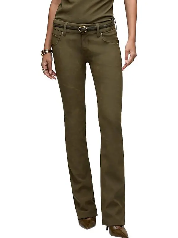 Hudson Jeans Beth Faux Suede Low Rise Baby Bootcut Jeans - Washed Green