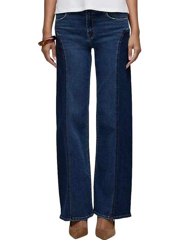 Hudson Jeans Lexi High Rise Seamed Wide Leg Jeans - Deuce