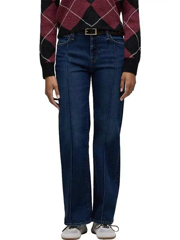 Hudson Jeans Rosie Pintuck High Rise Wide Leg Ankle Jeans - Electric Light