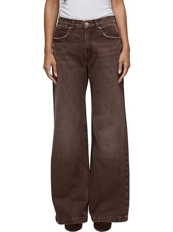 Hudson Jeans Jodie High Rise Loose Wide Leg Jeans - Walnut