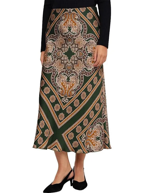 Karen Kane Printed Bias Cut Midi Skirt - Print