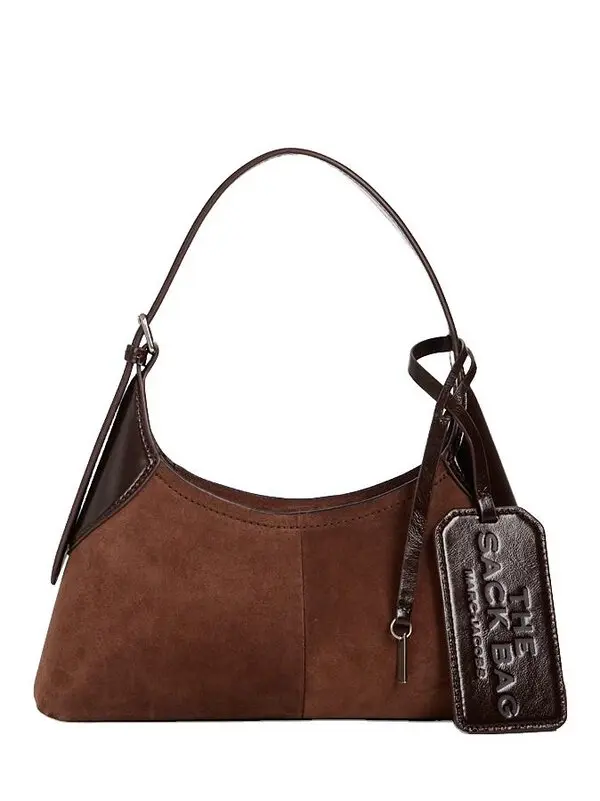 Marc Jacobs Sack Small Belted Suede Shoulder Bag - Dark Brown
