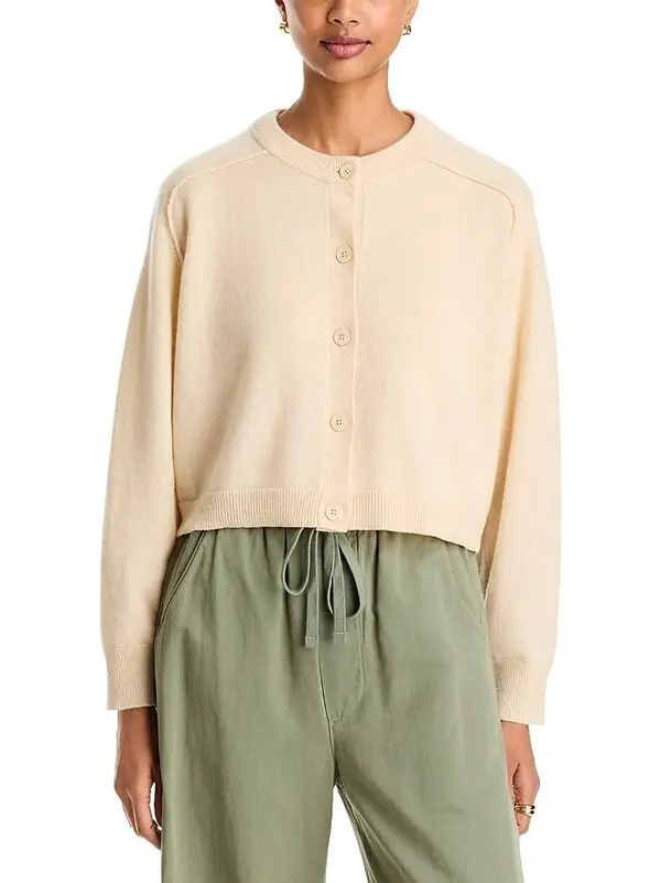 Majestic Filatures Cashmere Crewneck Cardigan - Cream