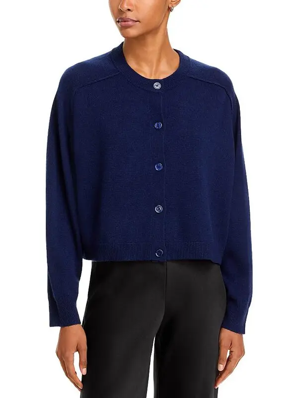 Majestic Filatures Cashmere Crewneck Cardigan - Marine